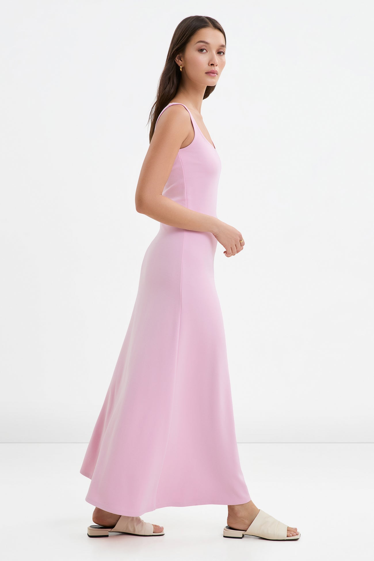 A-Line Tank Dress - Marvin Dress | Pink Fitted & Flowy Dress