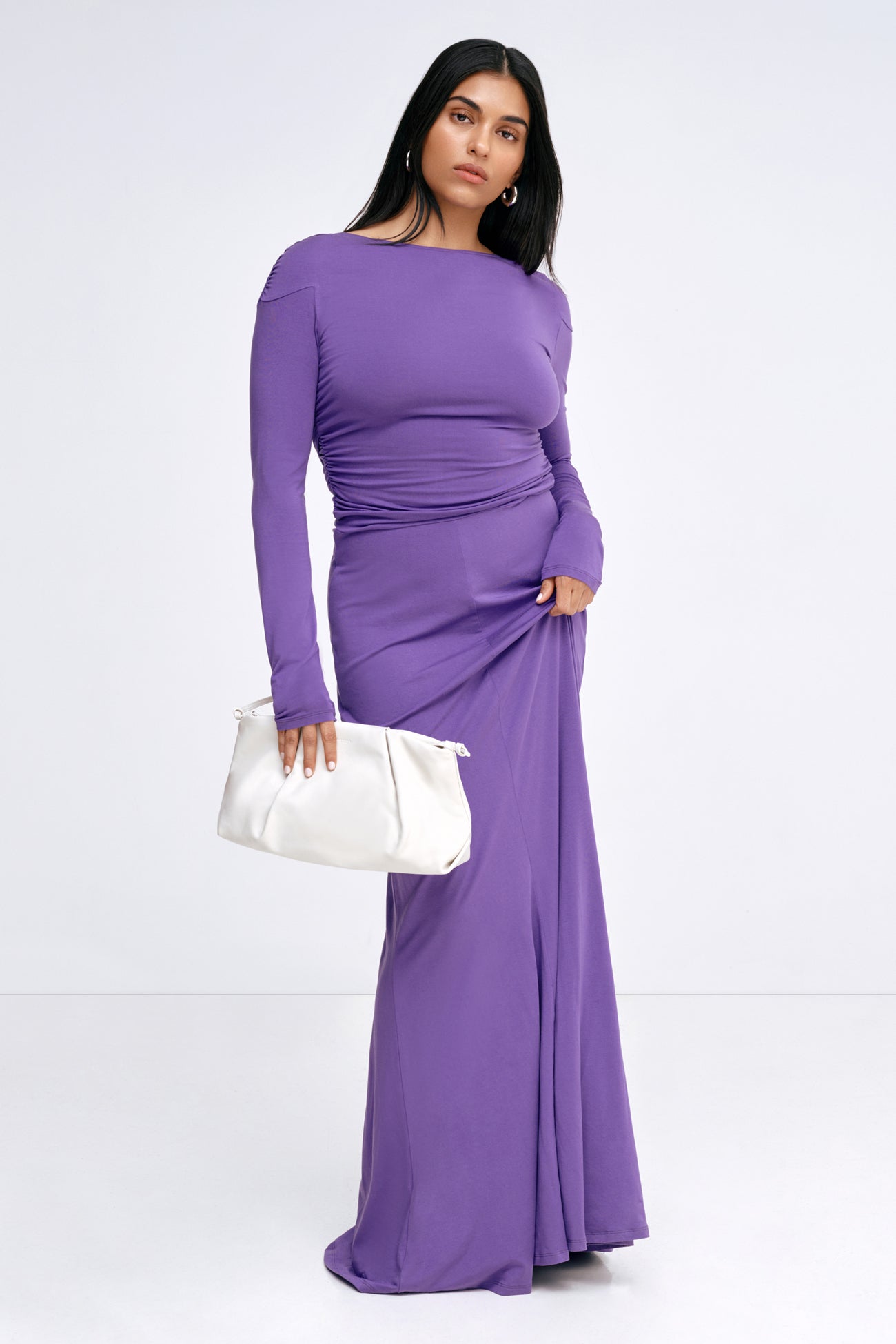Full Length Violet Mermaid Cocktail Dress - Tilden Dress | Marcella