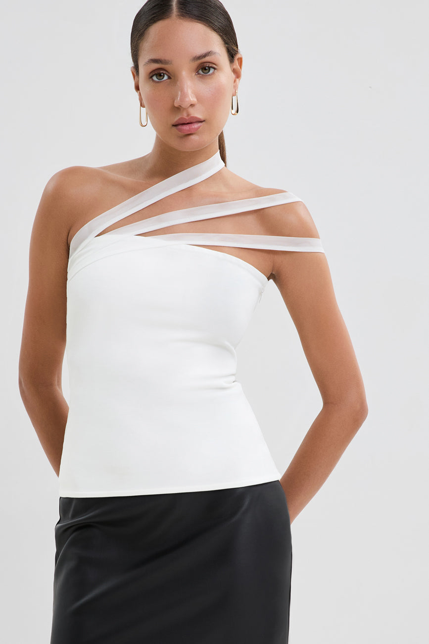 Multi-Way Tube Top w Mesh Straps - Opal Convertible Top | Marcella